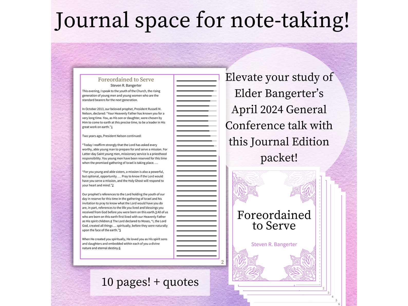 Foreordained to Serve - Steven R. Bangerter, Journal Edition Packet ...
