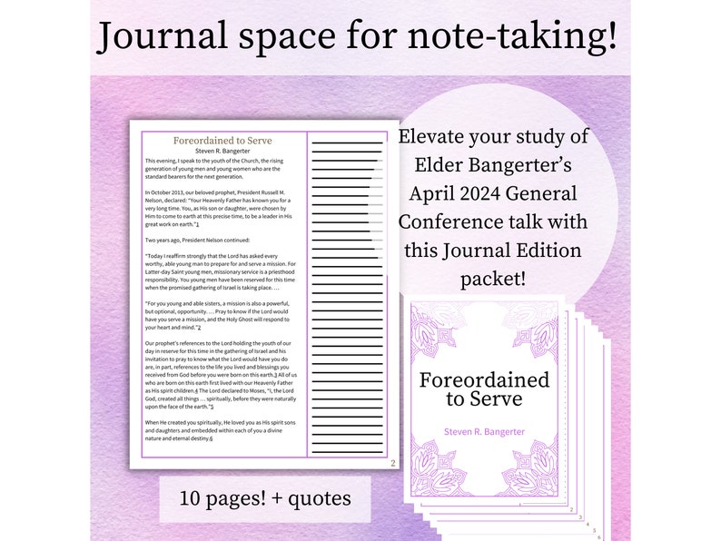 Foreordained to Serve - Steven R. Bangerter, Journal Edition Packet ...