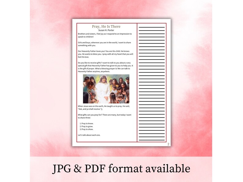 Pray, He is There Susan H. Porter, Journal Edition Packet, General ...