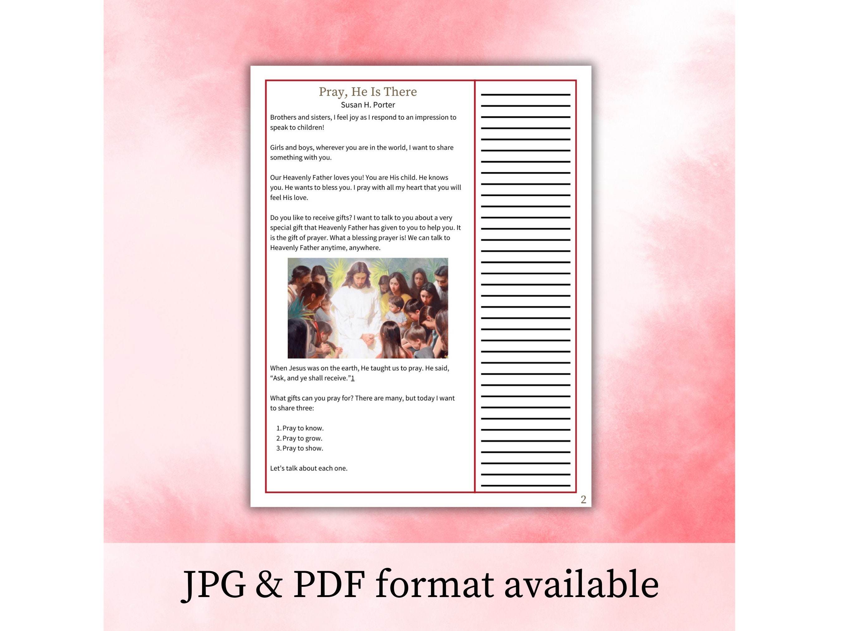 Pray, He is There Susan H. Porter, Journal Edition Packet, General ...