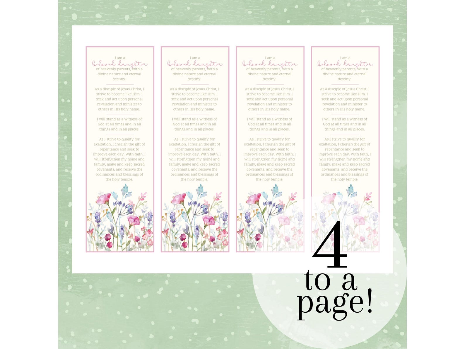 Young Women Theme Bookmark, Latter-day Saint Young Women, Printable ...
