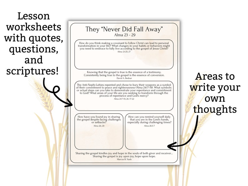 They Never Did Fall Away, Come Follow Me, July 14, Lesson Worksheet ...