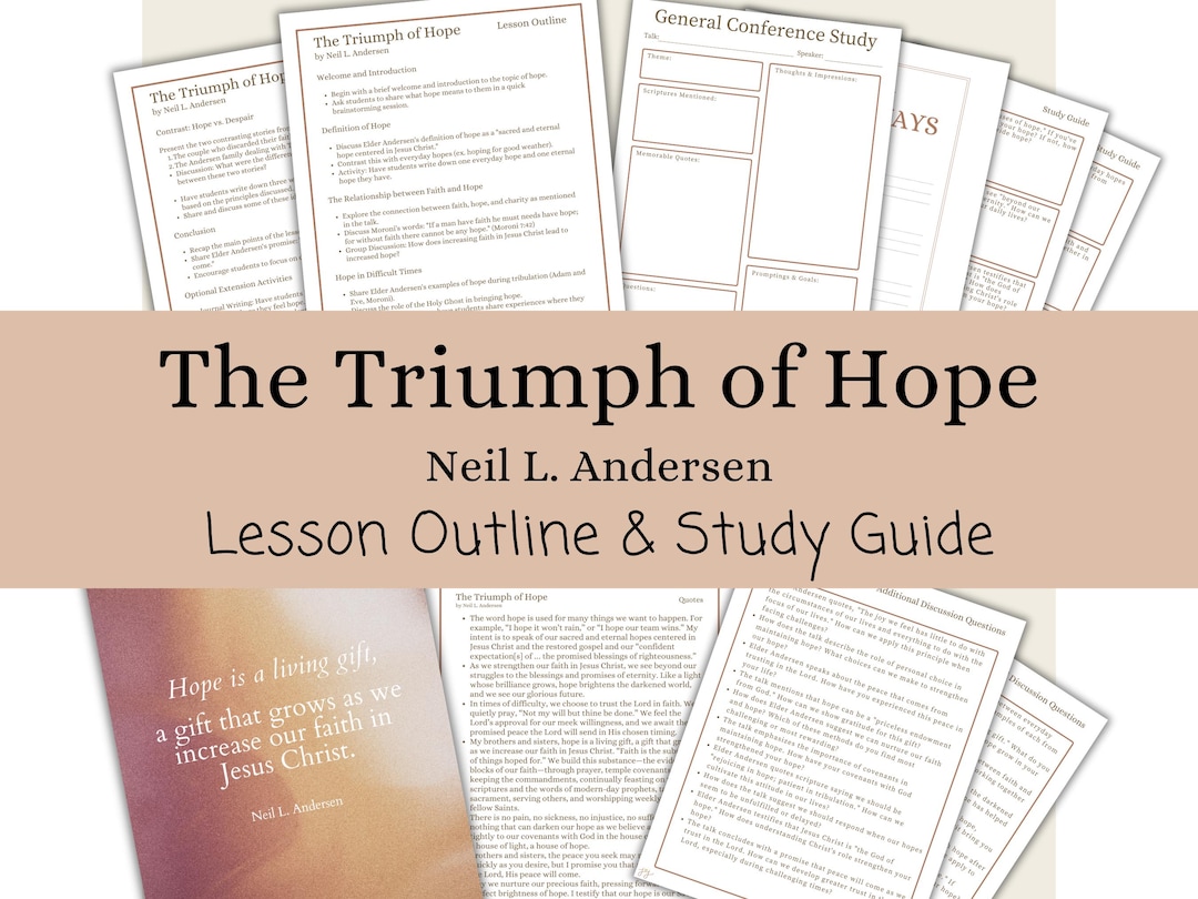The Triumph of Hope - Neil L. Andersen, Lesson Outline, Study Guide ...