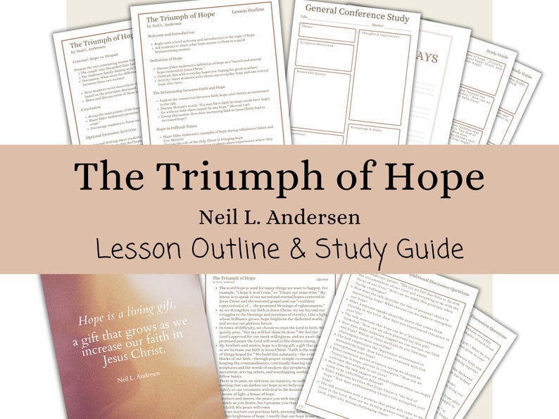The Triumph of Hope - Neil L. Andersen, Lesson Outline, Study Guide ...