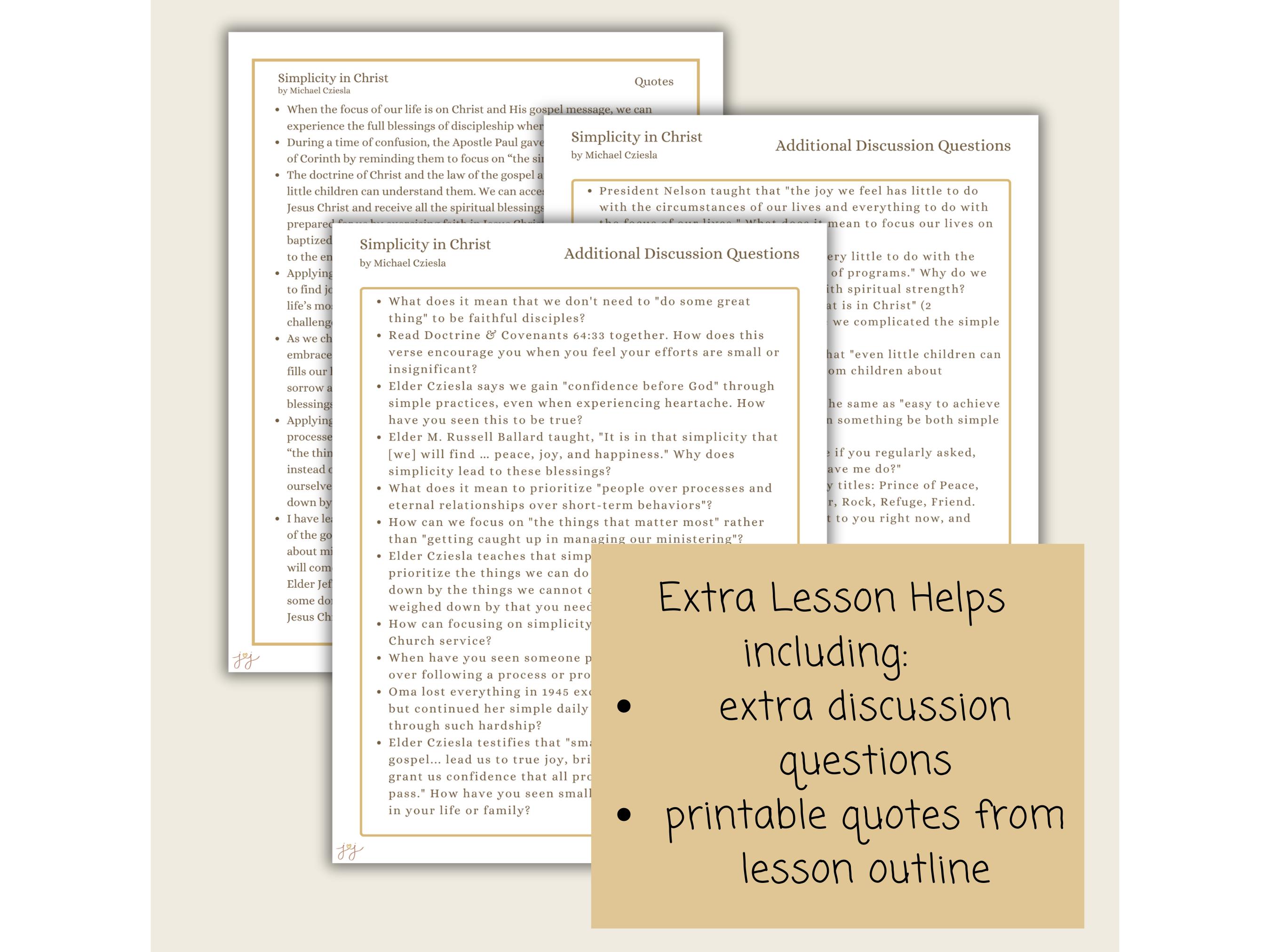 Simplicity in Christ - Michael Cziesla, Lesson Outline, Study Guide ...