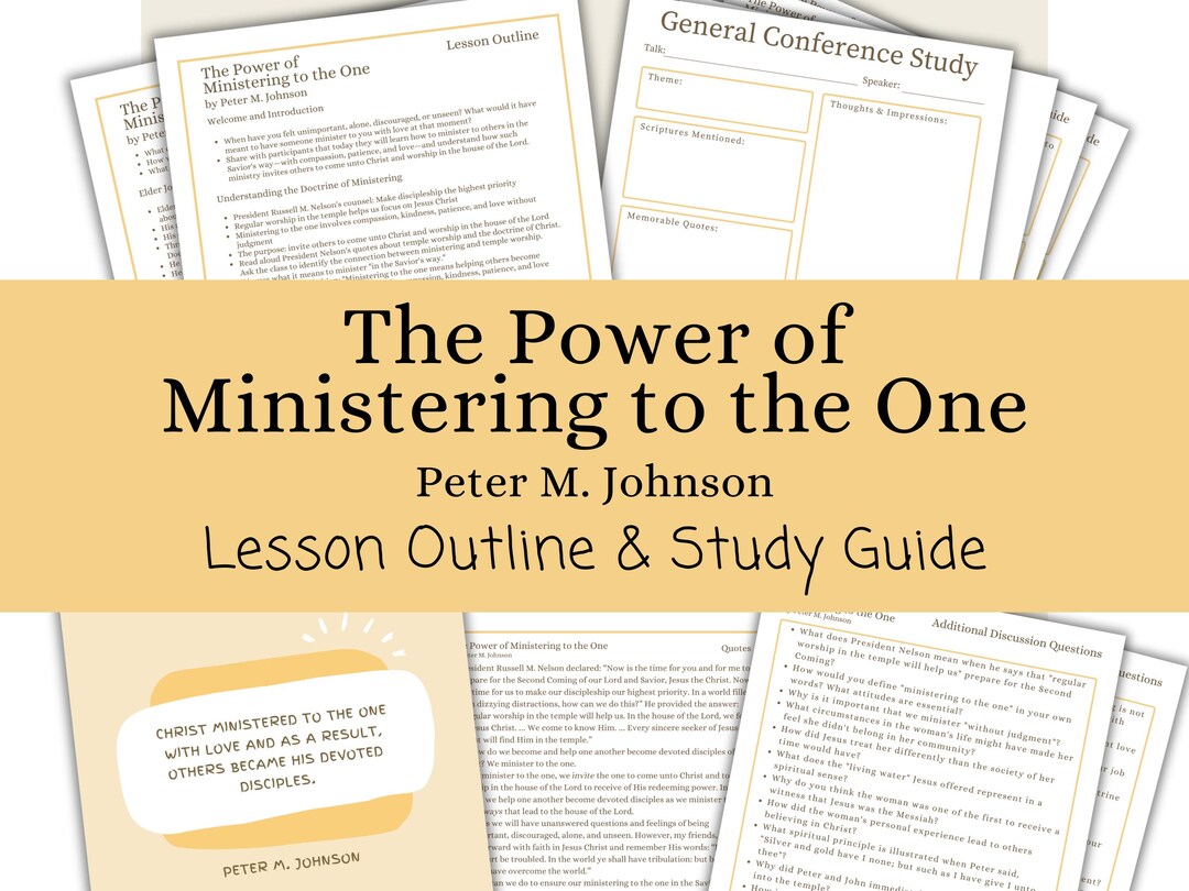 The Power of Ministering to the One - Peter M. Johnson, Lesson Outline ...