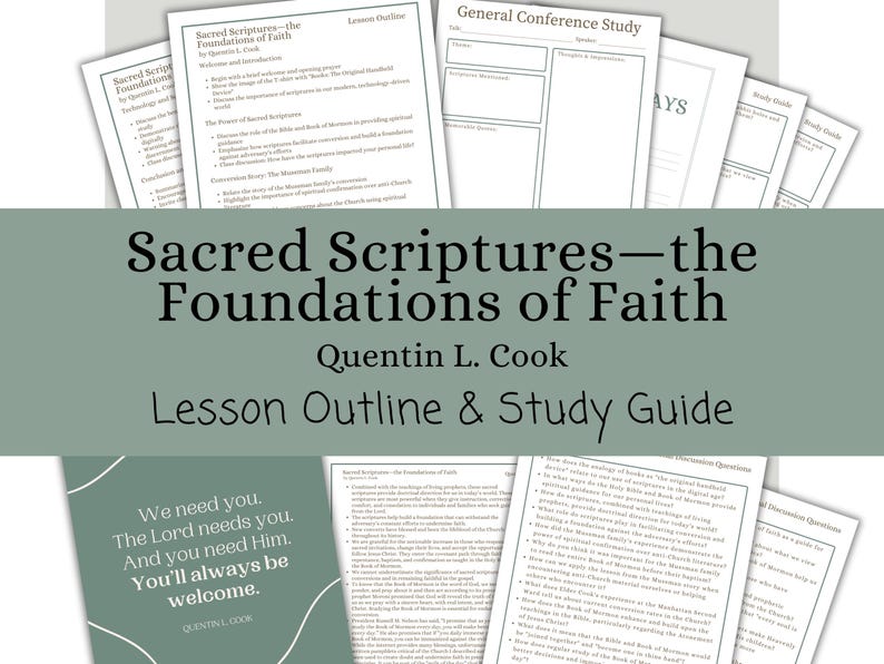 Sacred Scriptures—the Foundations of Faith - Quentin L. Cook, Lesson ...
