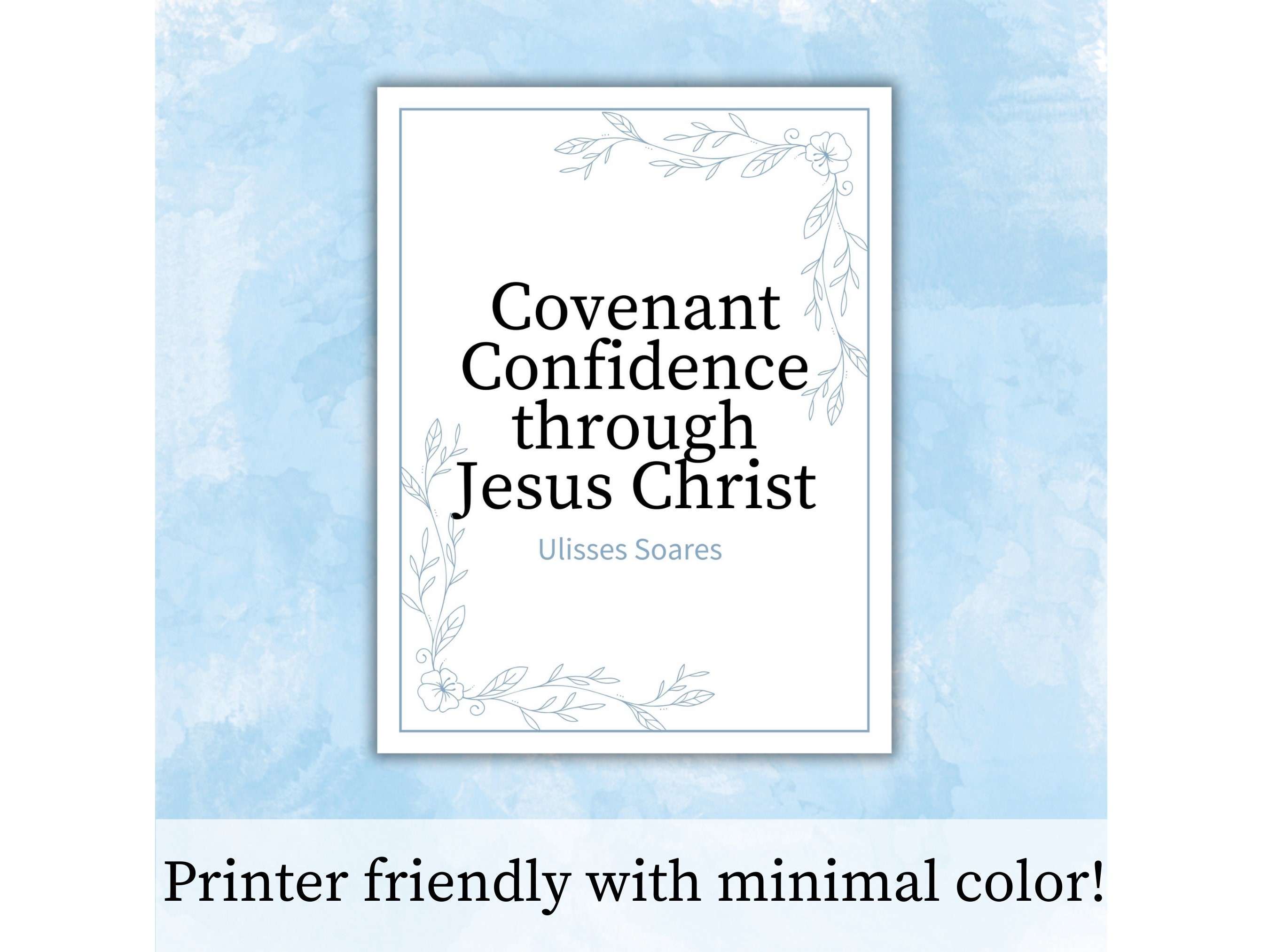 Covenant Confidence Through Jesus Christ Ulisses Soares, Journal ...