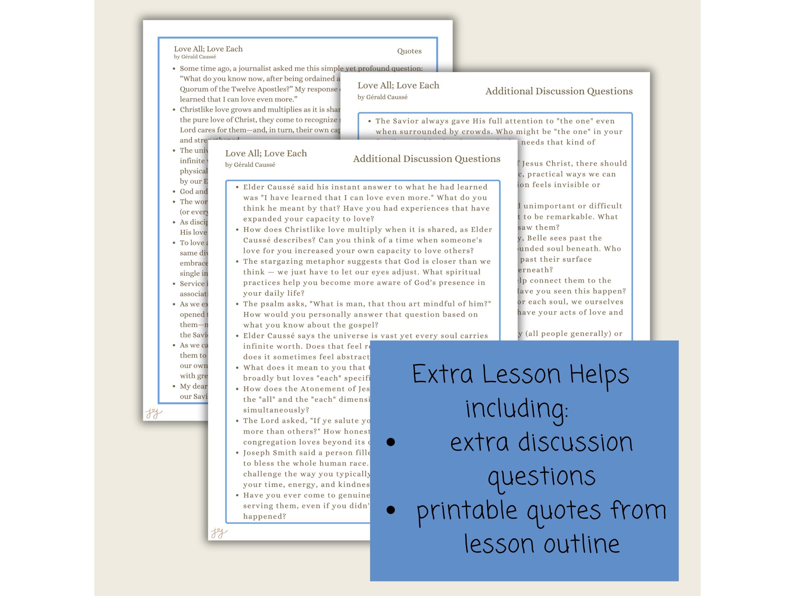 Love All; Love Each - Gérald Caussé, Lesson Outline, Study Guide ...