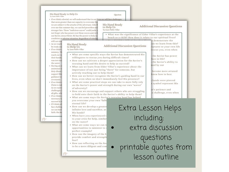 His Hand Ready to Help Us - Juan Pablo Villar, Lesson Outline, Study ...
