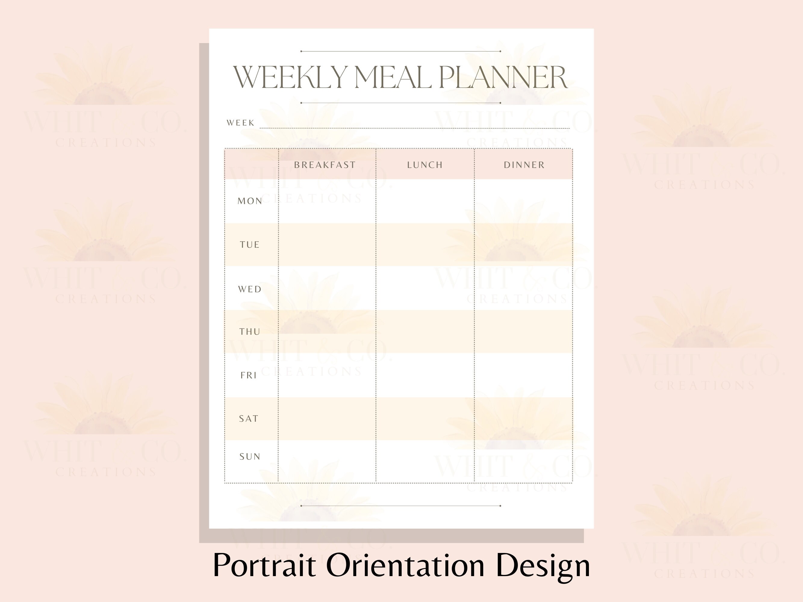 Printable Weekly Meal Planner 7 Day Menu Planner Meal Prep - Etsy