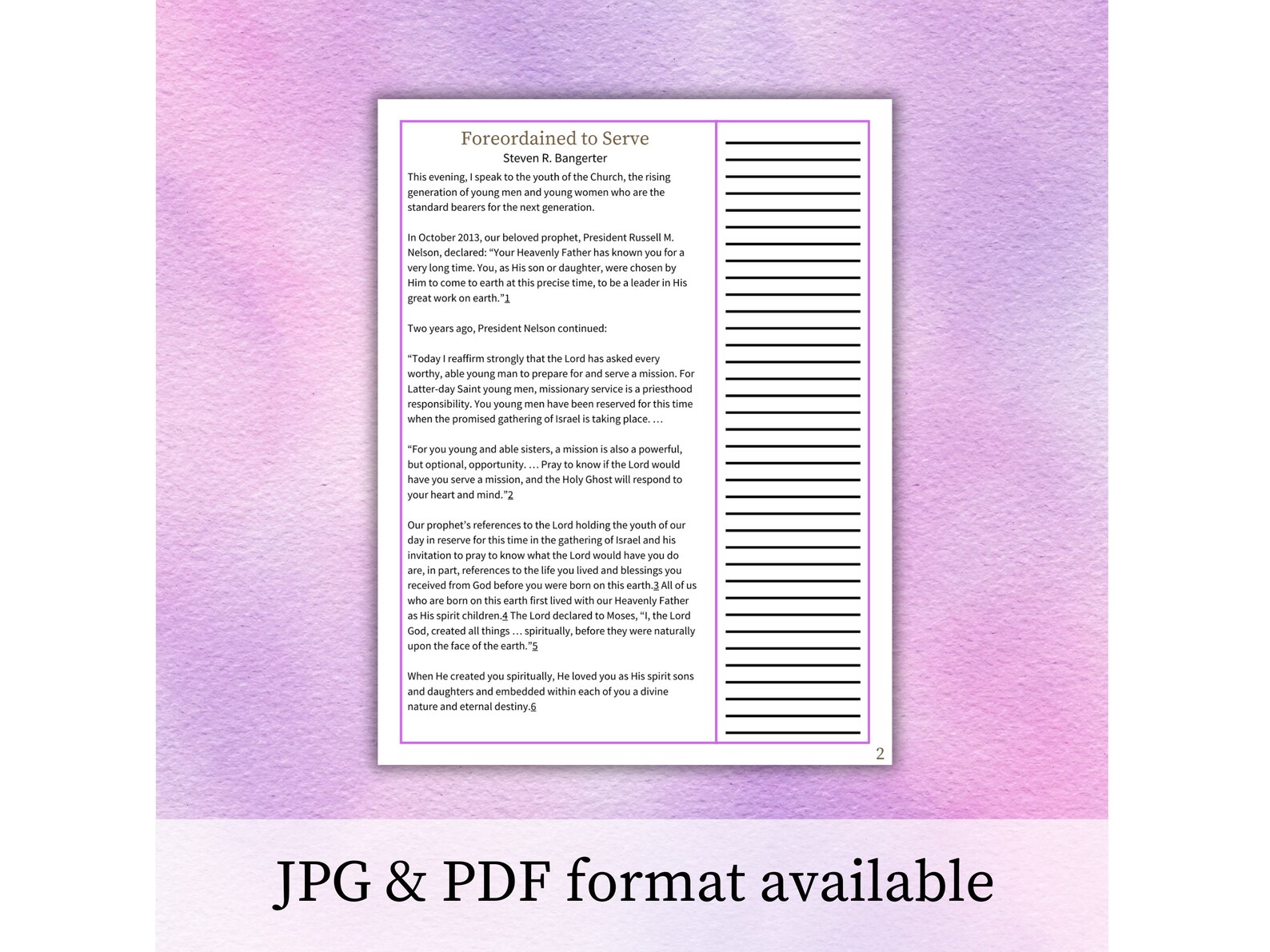 Foreordained to Serve - Steven R. Bangerter, Journal Edition Packet ...