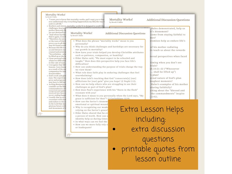 Mortality Works - Brook P. Hales, Lesson Outline, Study Guide, Lesson ...
