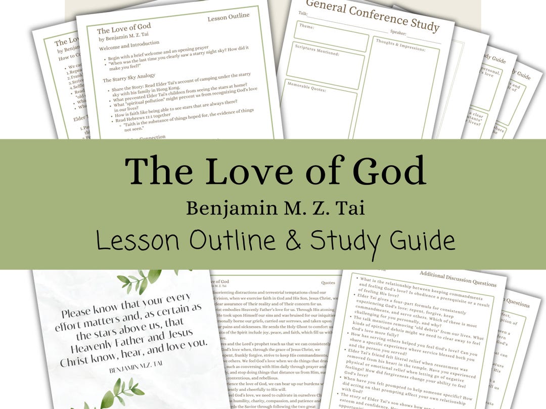 The Love of God - Benjamin M. Z. Tai, Study Guide, Lesson Help, Lesson ...