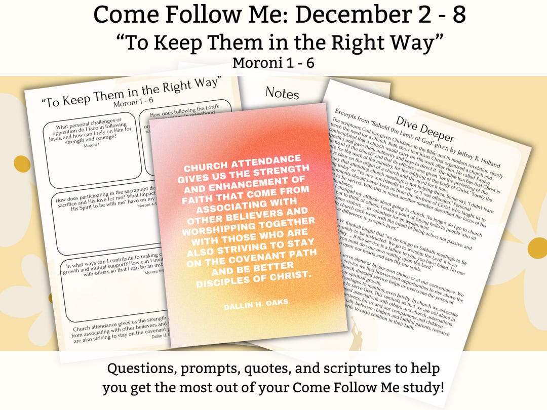 To Keep Them in the Right Way, Come Follow Me, December 8, Lesson ...
