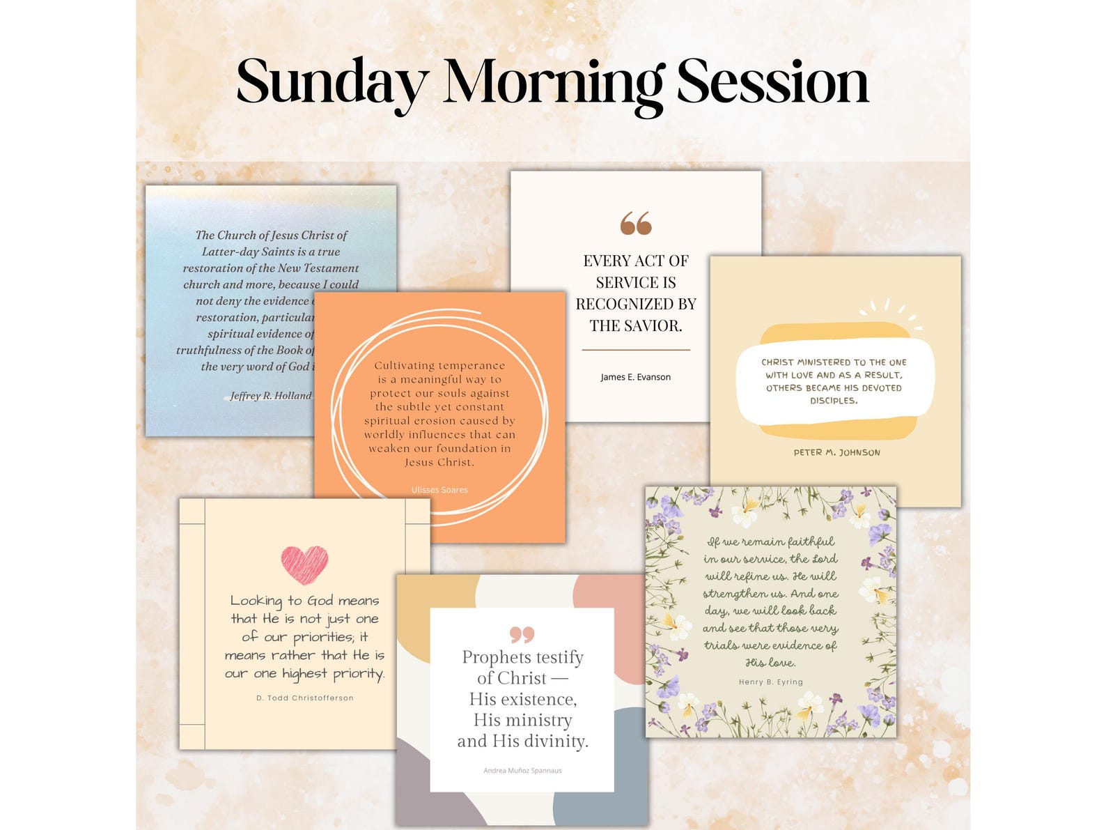 General Conference October 2025 Quotes, 33 Quotes, Handout, Ministering ...