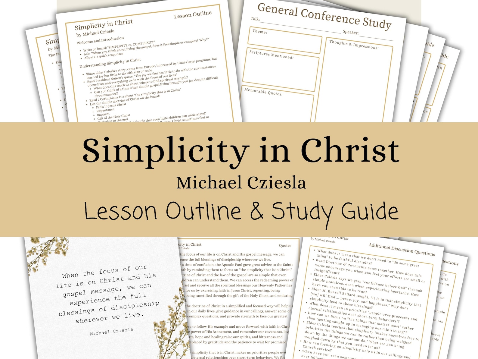 Simplicity in Christ - Michael Cziesla, Lesson Outline, Study Guide ...