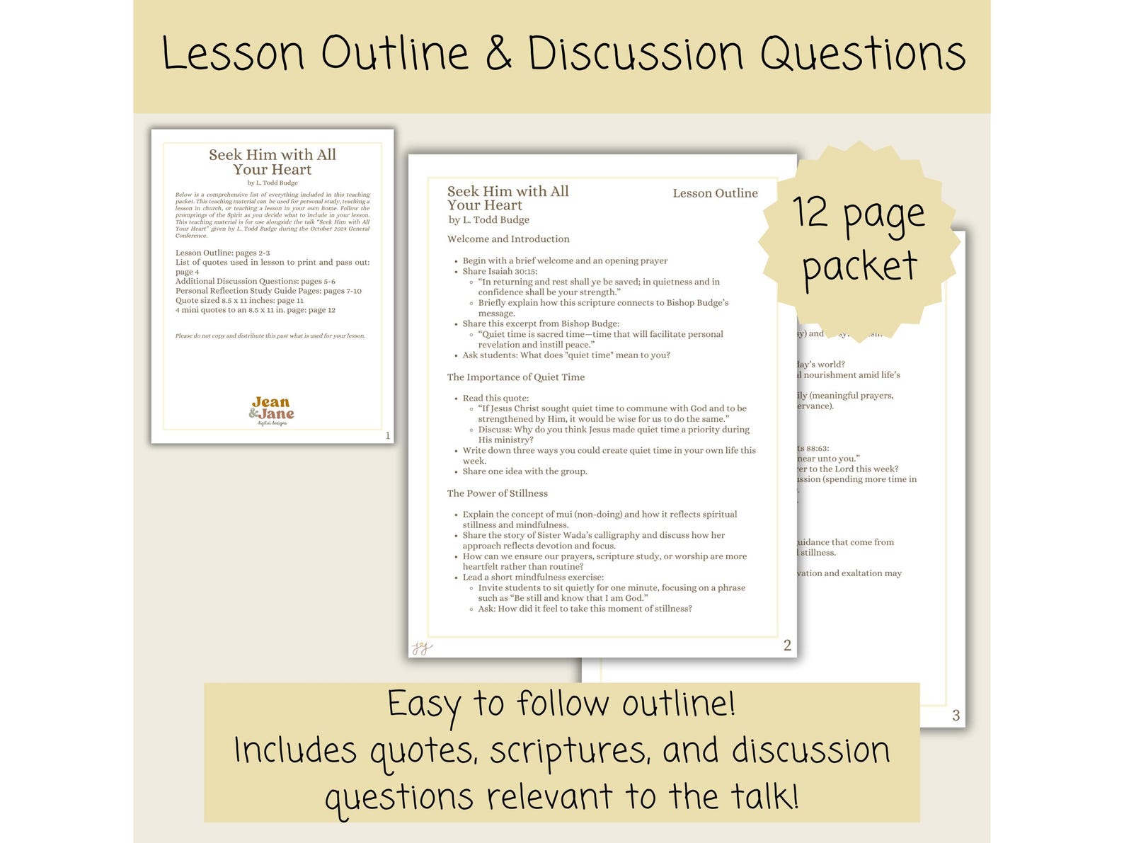 Seek Him With All Your Heart - L. Todd Budge, Lesson Outline, Study ...