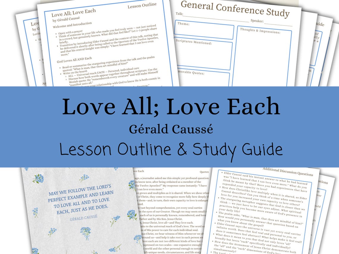 Love All; Love Each - Gérald Caussé, Lesson Outline, Study Guide ...