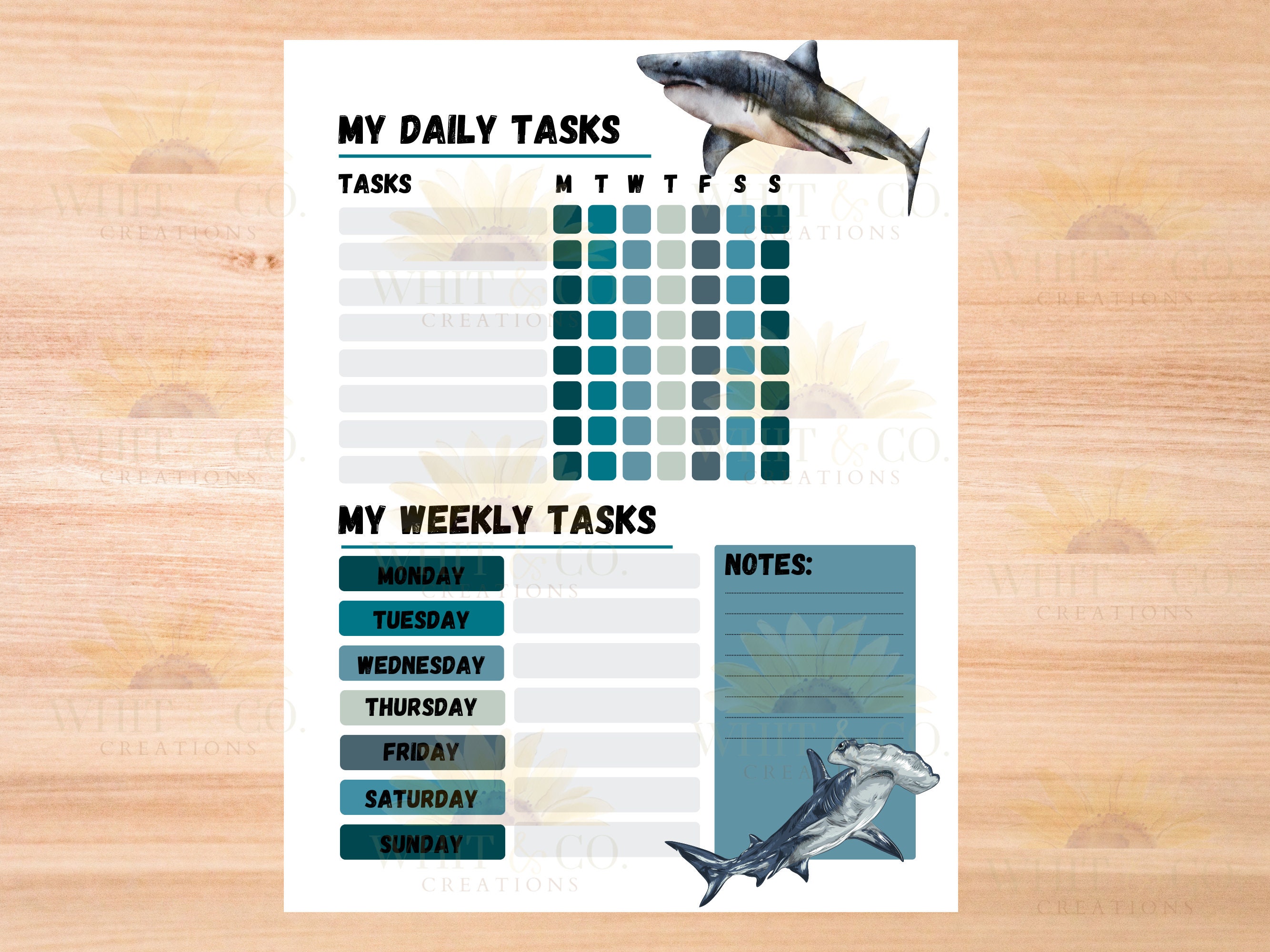Printable Chore Chart Shark Theme Kids Chore Chart Kids - Etsy Australia