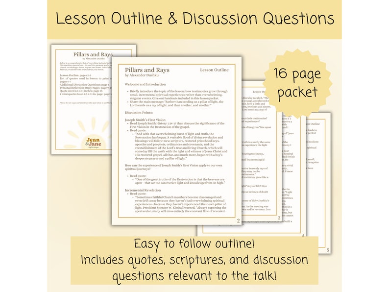 Pillars and Rays - Alexander Dushku, Lesson Outline, Study Guide ...