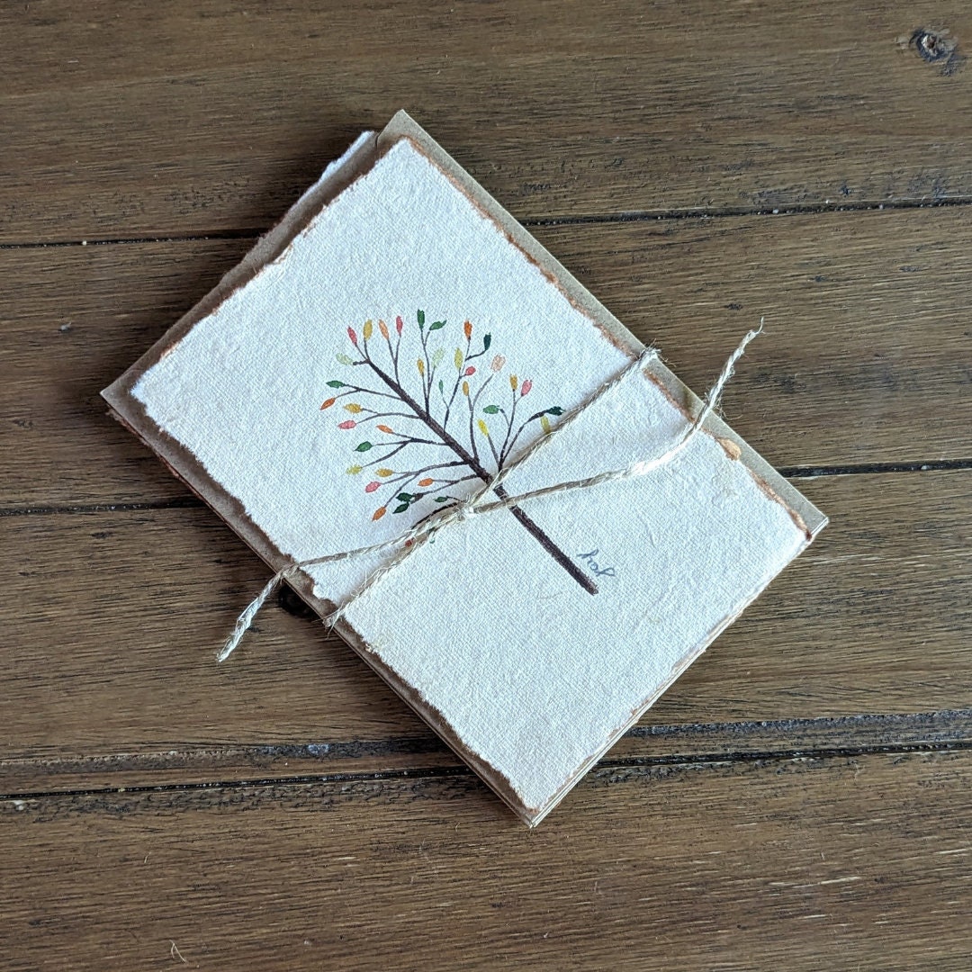 Vintage 4x6 Postcards, Fall-inspired Tree, Hand-painted Watercolor, Set ...