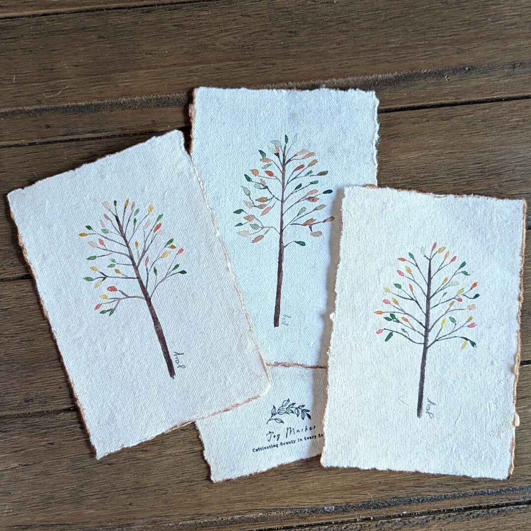 Vintage 4x6 Postcards, Fall-inspired Tree, Hand-painted Watercolor, Set ...