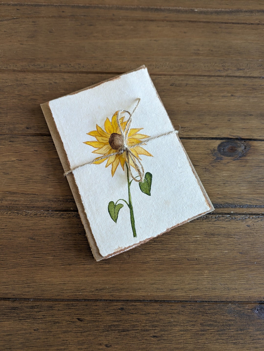 Six Vintage Watercolor Sunflower Postcards With Envelopes - Etsy