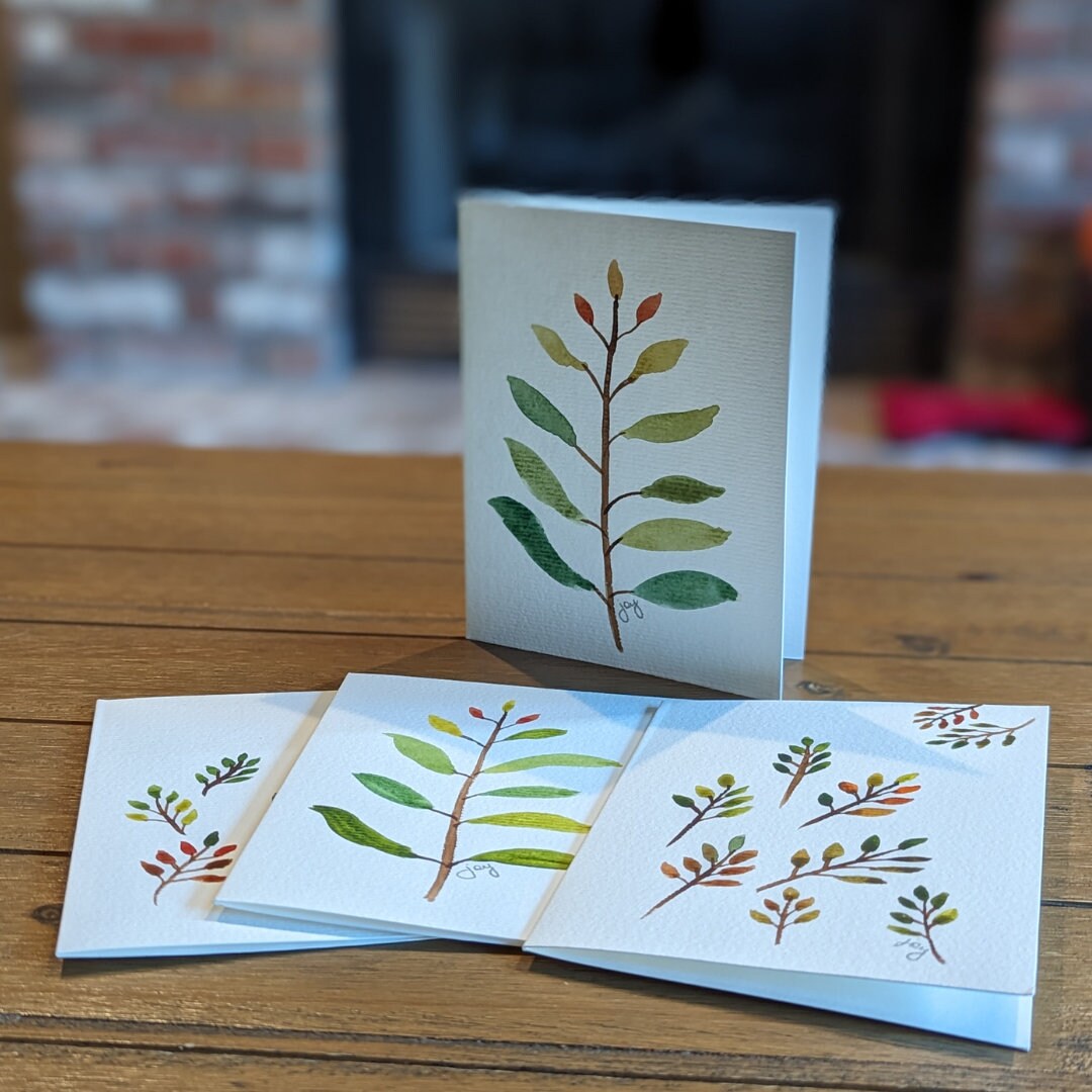 Fall Foliage Inspired Watercolor Greeting Cards, Set of Four, 4x6 - Etsy