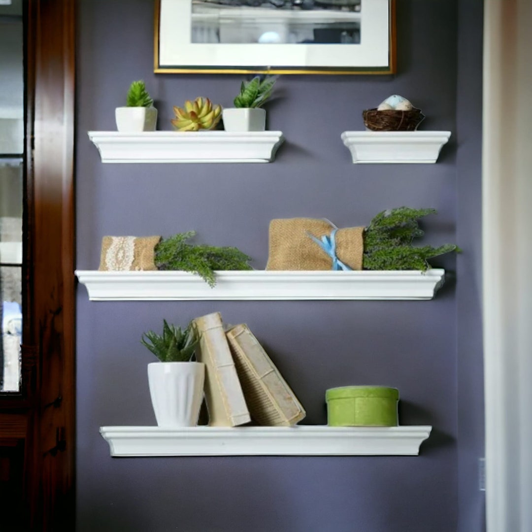 Melannco Wall Set Floating Shelf Ensemble Four-piece Wall Shelf ...