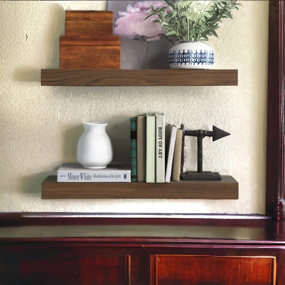 Rustic Wood Shelving Modern Wall Racks Custom Wooden Shelf Floating ...