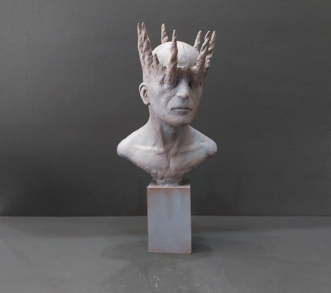 Sculpture Art Modern Skull Sculpture Fantasy Gothic Bone - Etsy