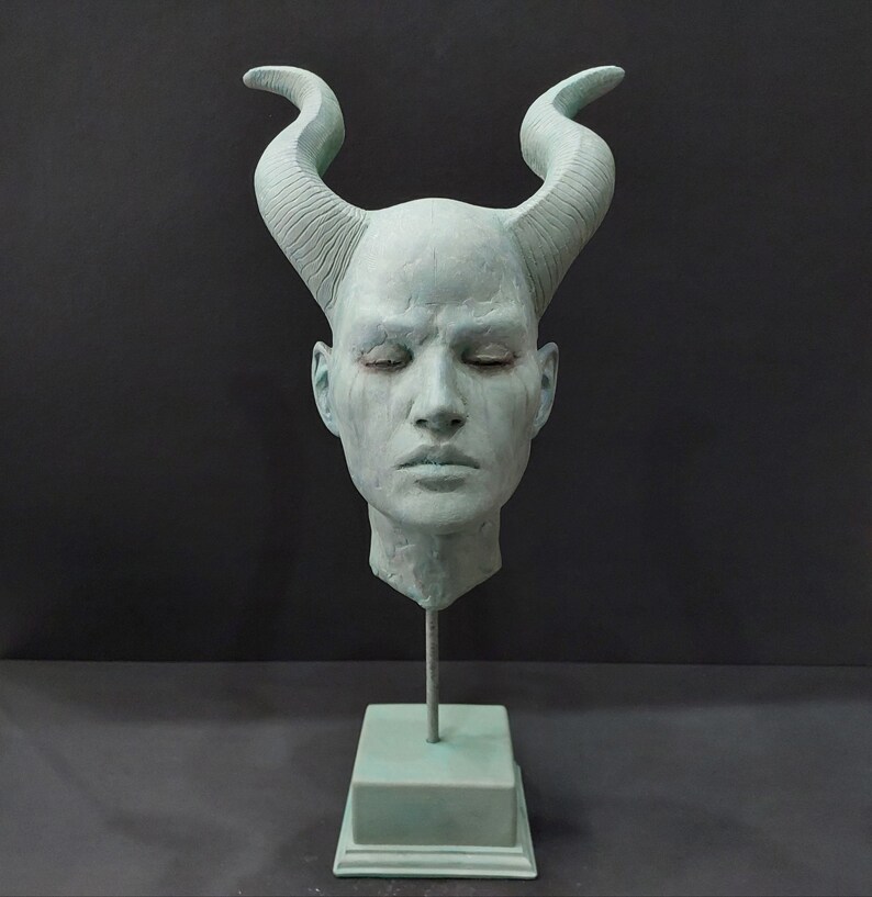 Lilith Bust Statue, Devil Horns, Jewish, Decorative Objects, Sculpture Art Modern, Goddess ...