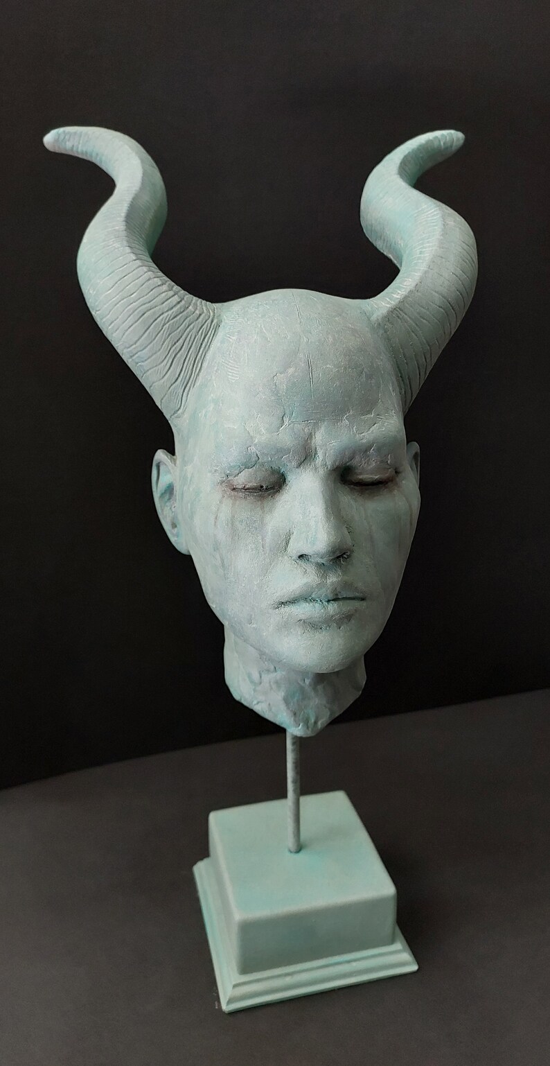 Lilith Bust Statue, Devil Horns, Jewish, Decorative Objects, Sculpture ...