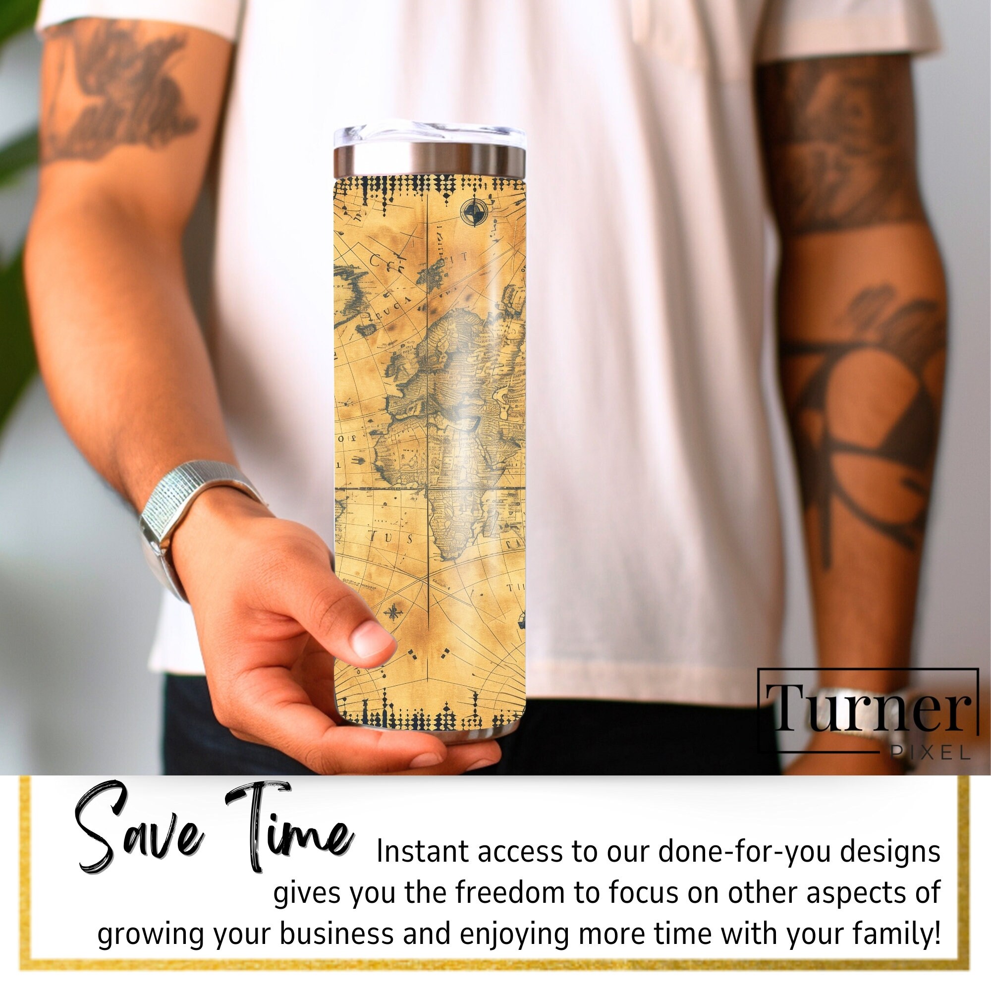 Antique Map Tumbler Wrap, Map PNG Designs, Tumbler Sublimation Designs ...