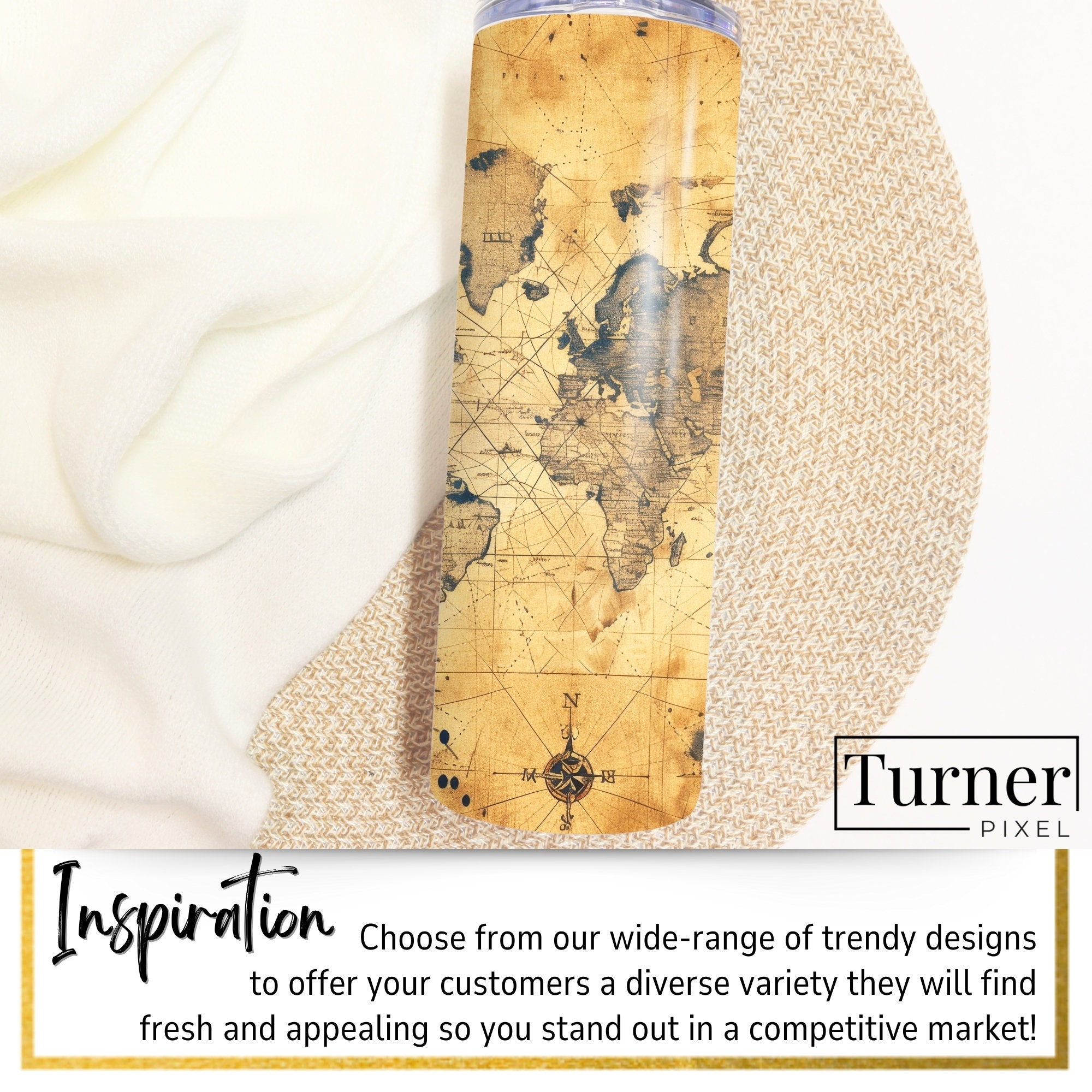 Antique Map Tumbler Wrap, Map PNG Designs, Tumbler Sublimation Designs ...