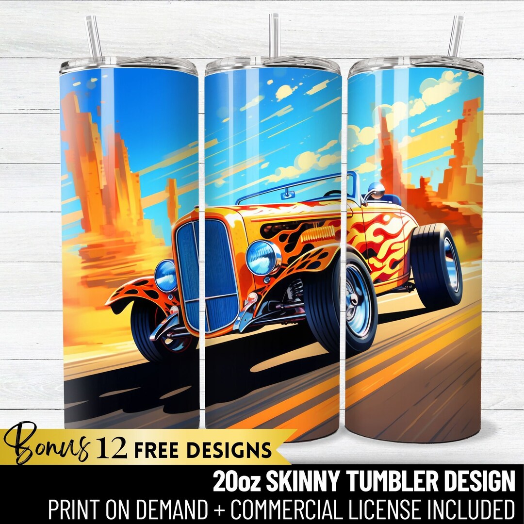Classic Car Tumbler Wrap, Car PNG Designs, Tumbler Sublimation Designs ...