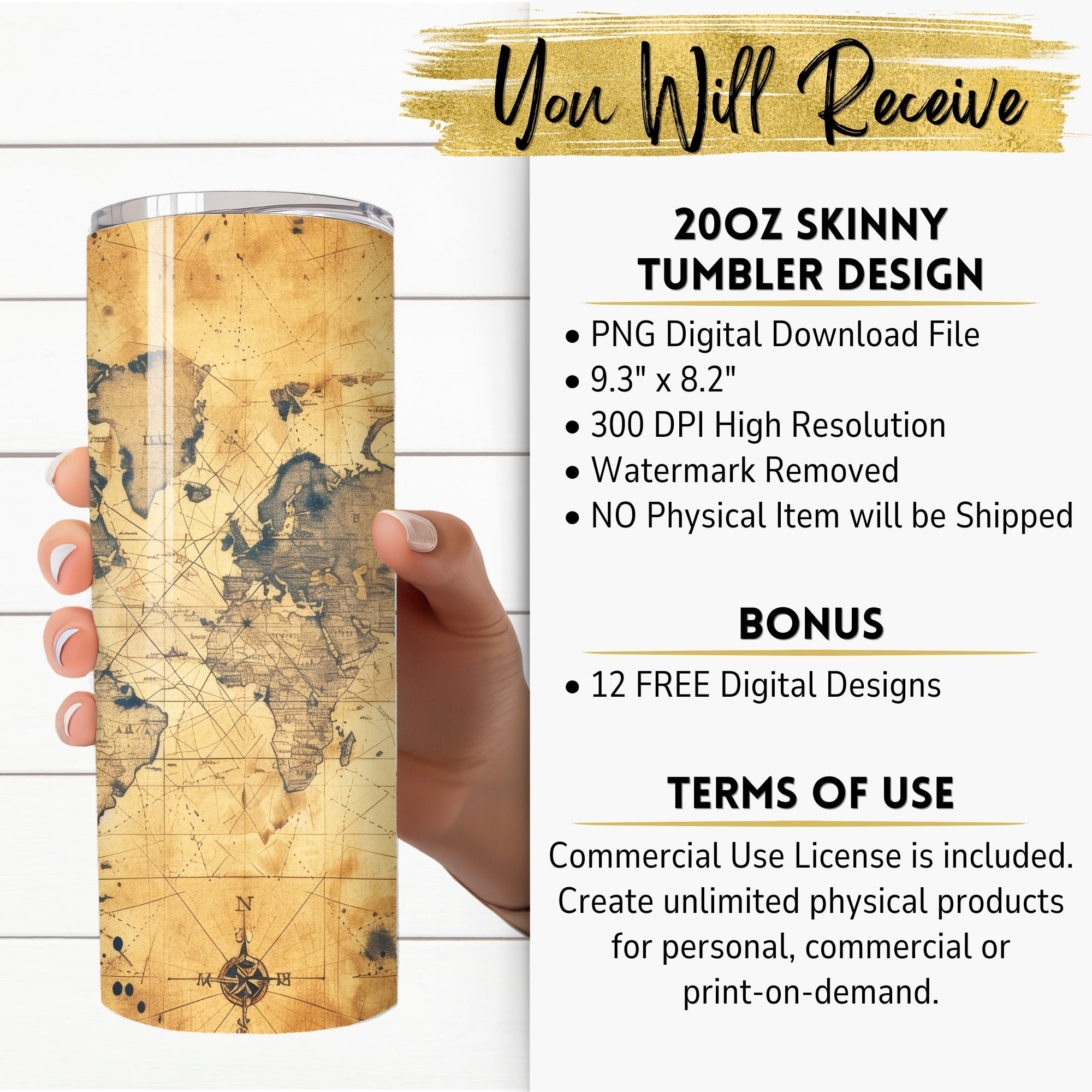 Antique Map Tumbler Wrap, Map PNG Designs, Tumbler Sublimation Designs ...