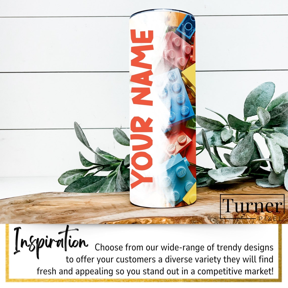 Building Blocks Tumbler Wrap, Personalized PNG Designs, Bricks, Tumbler ...