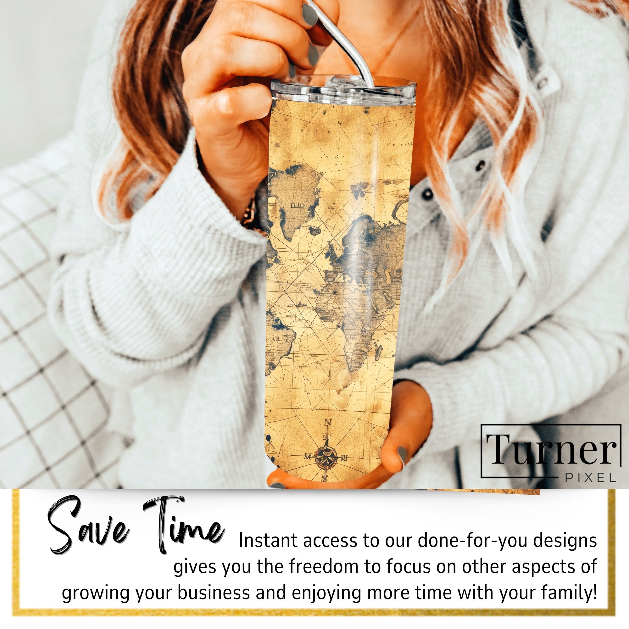 Antique Map Tumbler Wrap, Map PNG Designs, Tumbler Sublimation Designs ...