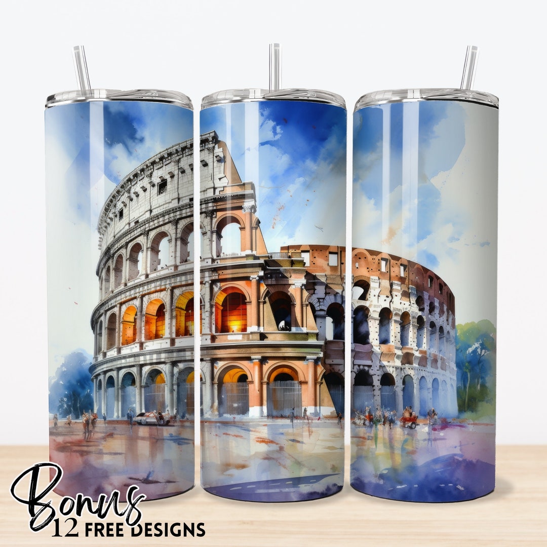 Rome Italy Travel Tumbler Wrap, Vacation PNG, Tumbler Sublimation ...