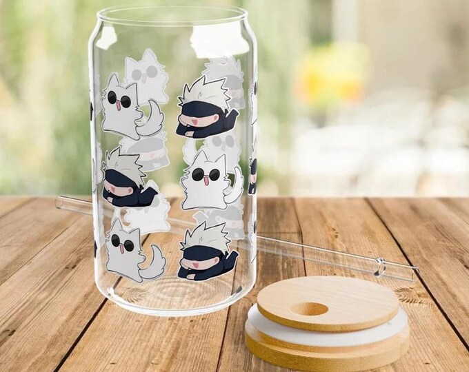 Satoru Gojo Jujutsu Kaisen Anime Glass Cup Design Download - Etsy