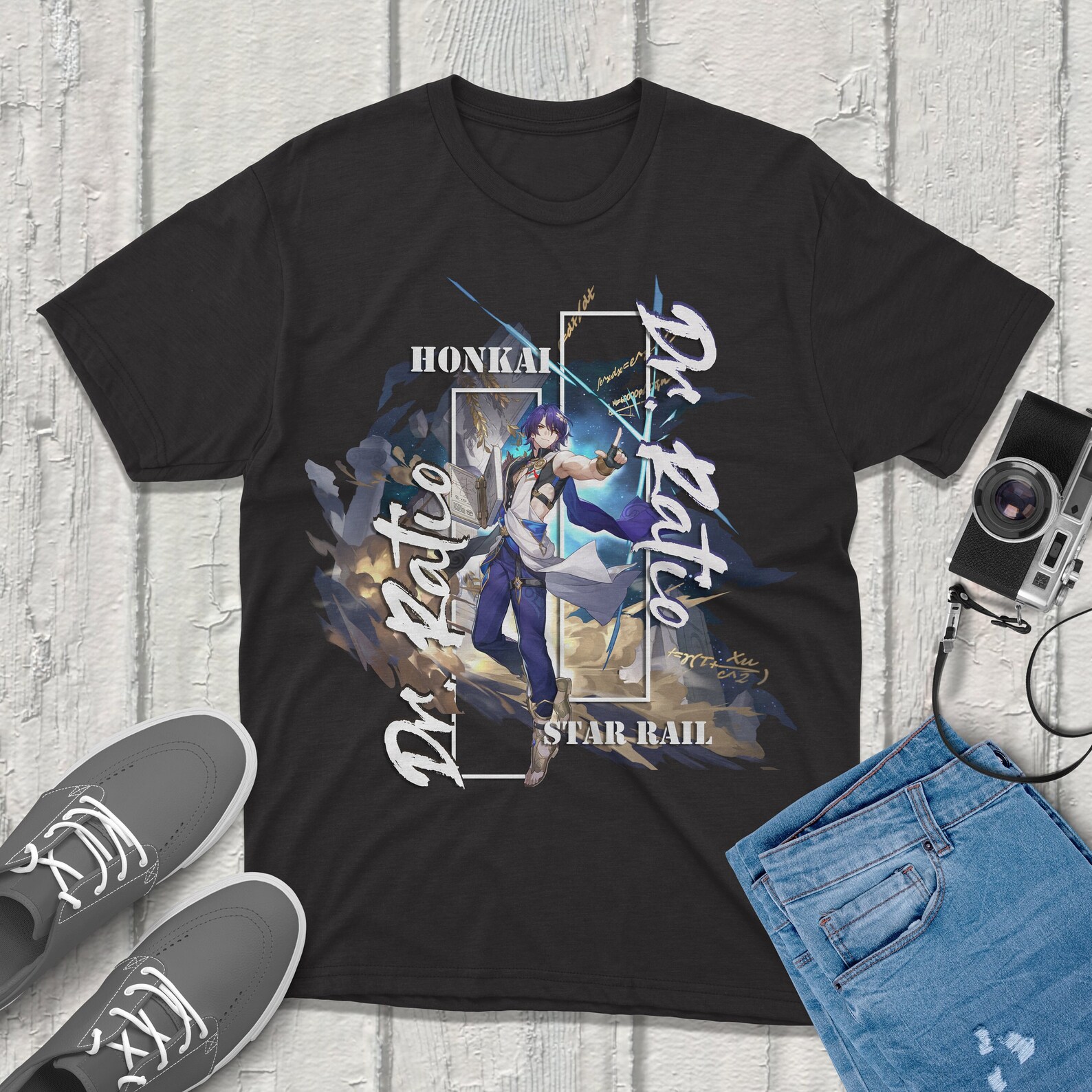 Dr. Ratio Honkai Star Rail T-shirt Vintage Streetwear Anime Apparel ...