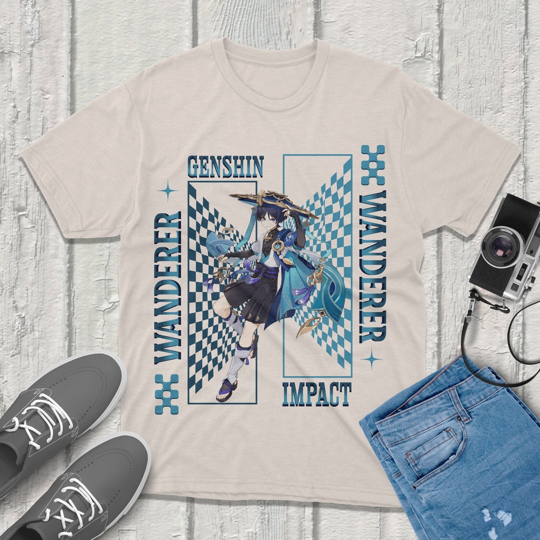 Wanderer Genshin Impact T-shirt Vintage Streetwear Premium Quality ...