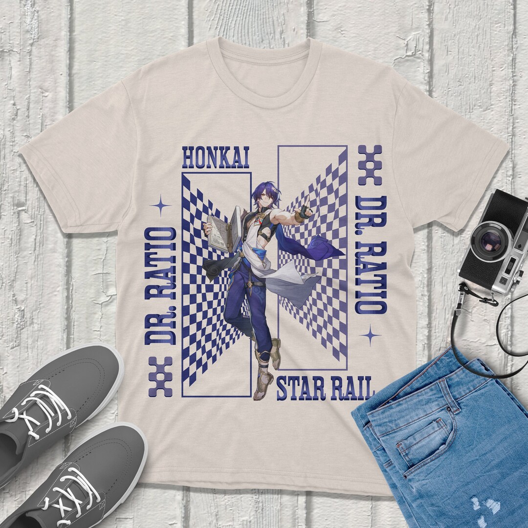 Dr Ratio Honkai Star Rail T-shirt Vintage Streetwear Anime Apparel ...