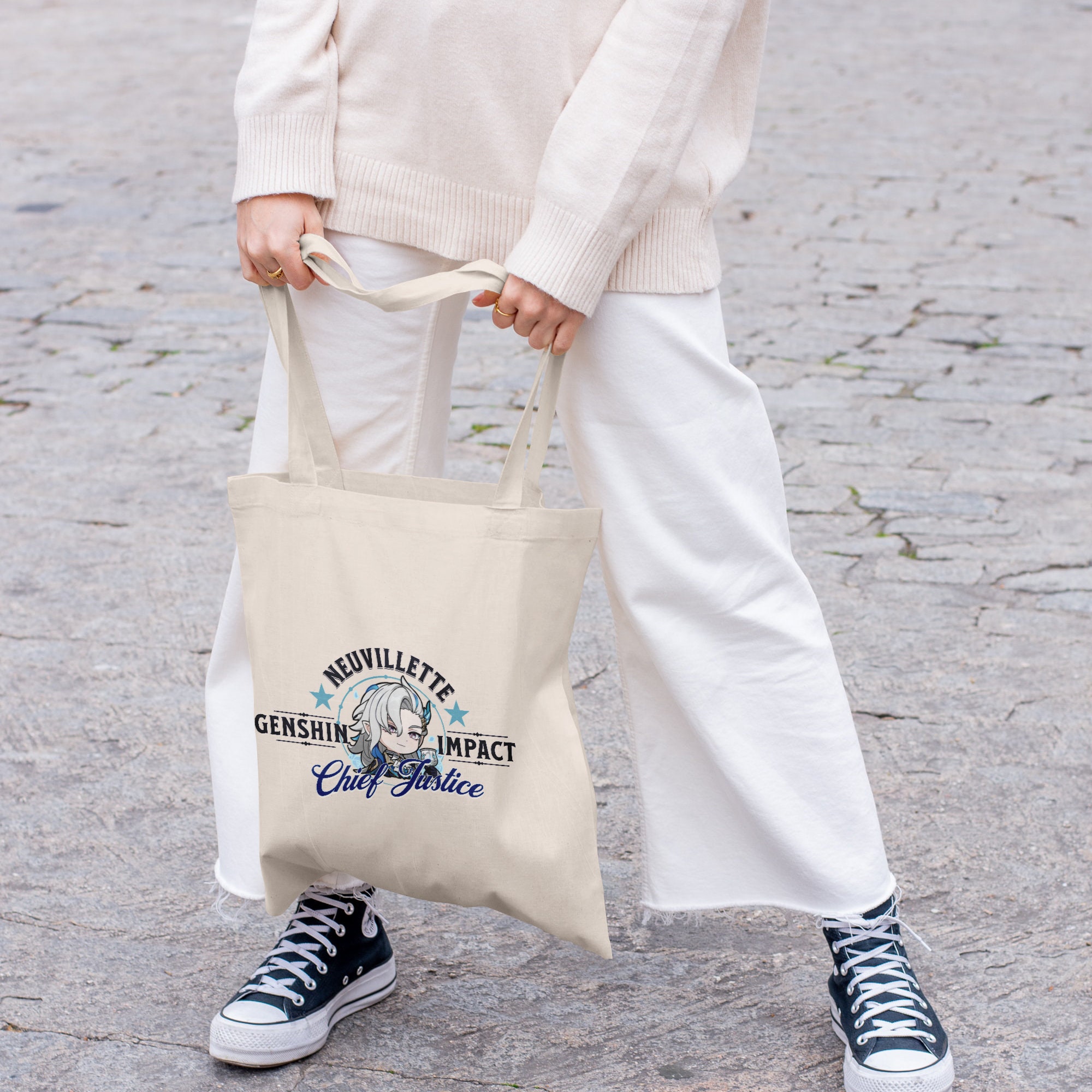 Neuvillette Design Exclusive Genshin Impact Bag Cotton Canvas Tote Bag ...