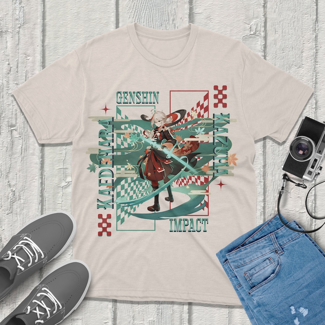 Kazuha Genshin Impact T-shirt Vintage Streetwear Premium Quality Anime ...