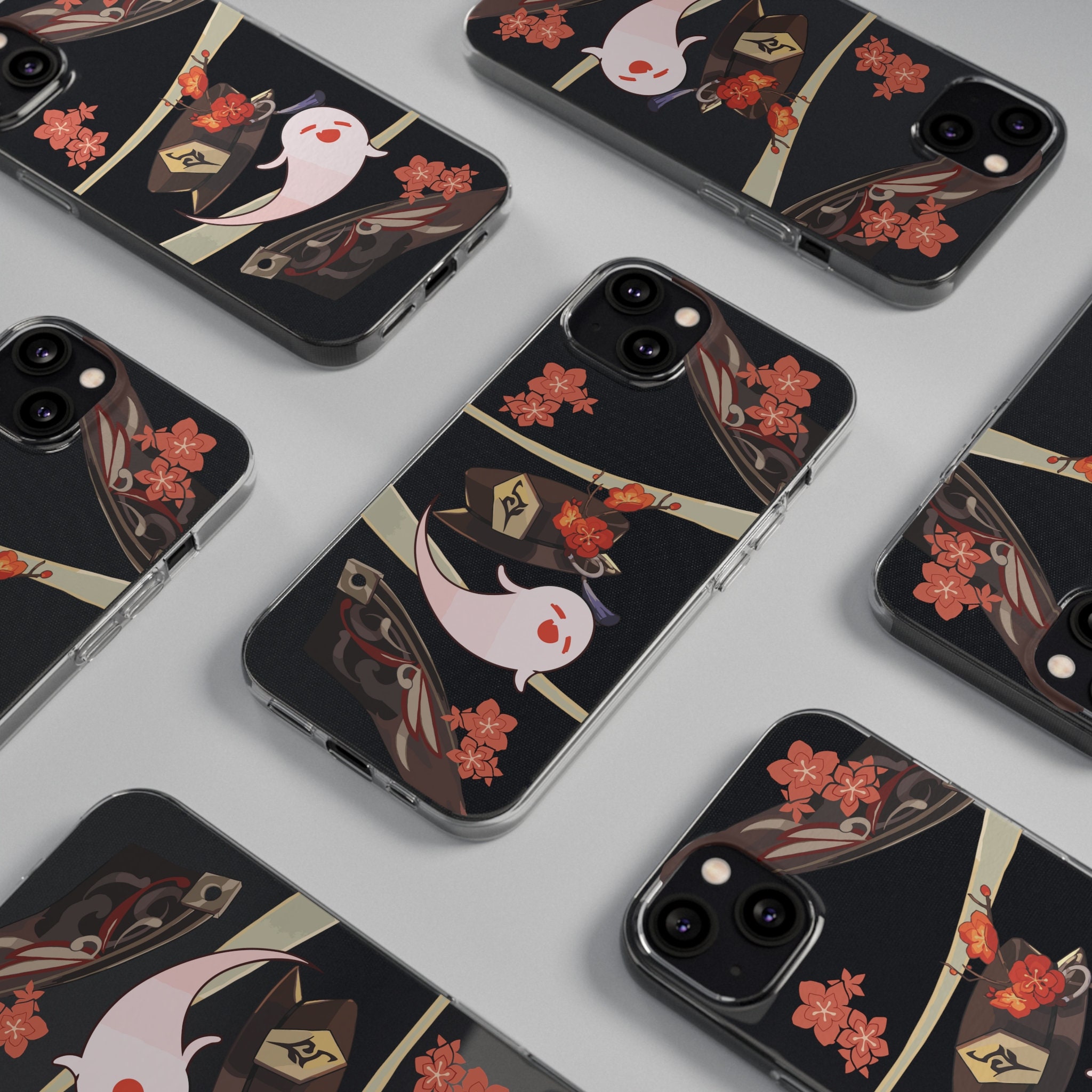 Genshin Impact Hu Tao Phone Case Aesthetic Design iPhone 15 & Samsung ...
