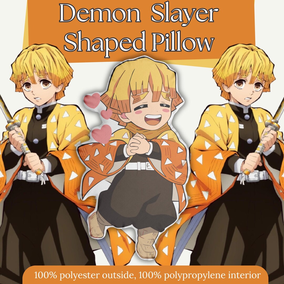 Zenitsu Kimetsu No Yaiba Demon Slayer Shaped Pillow Cute Anime Pillow ...