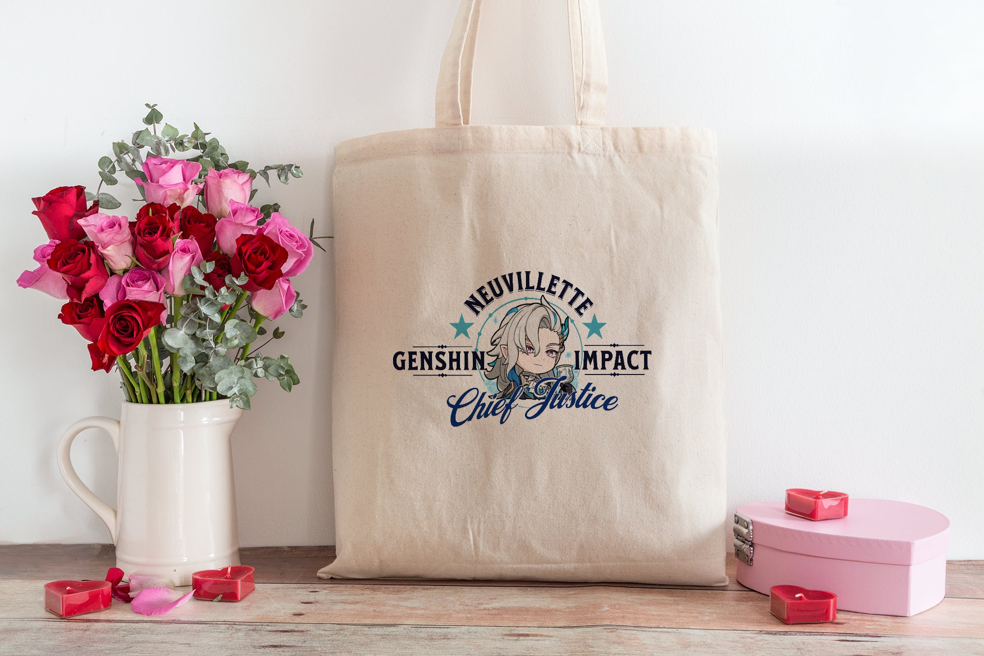 Neuvillette Design Exclusive Genshin Impact Bag Cotton Canvas Tote Bag ...